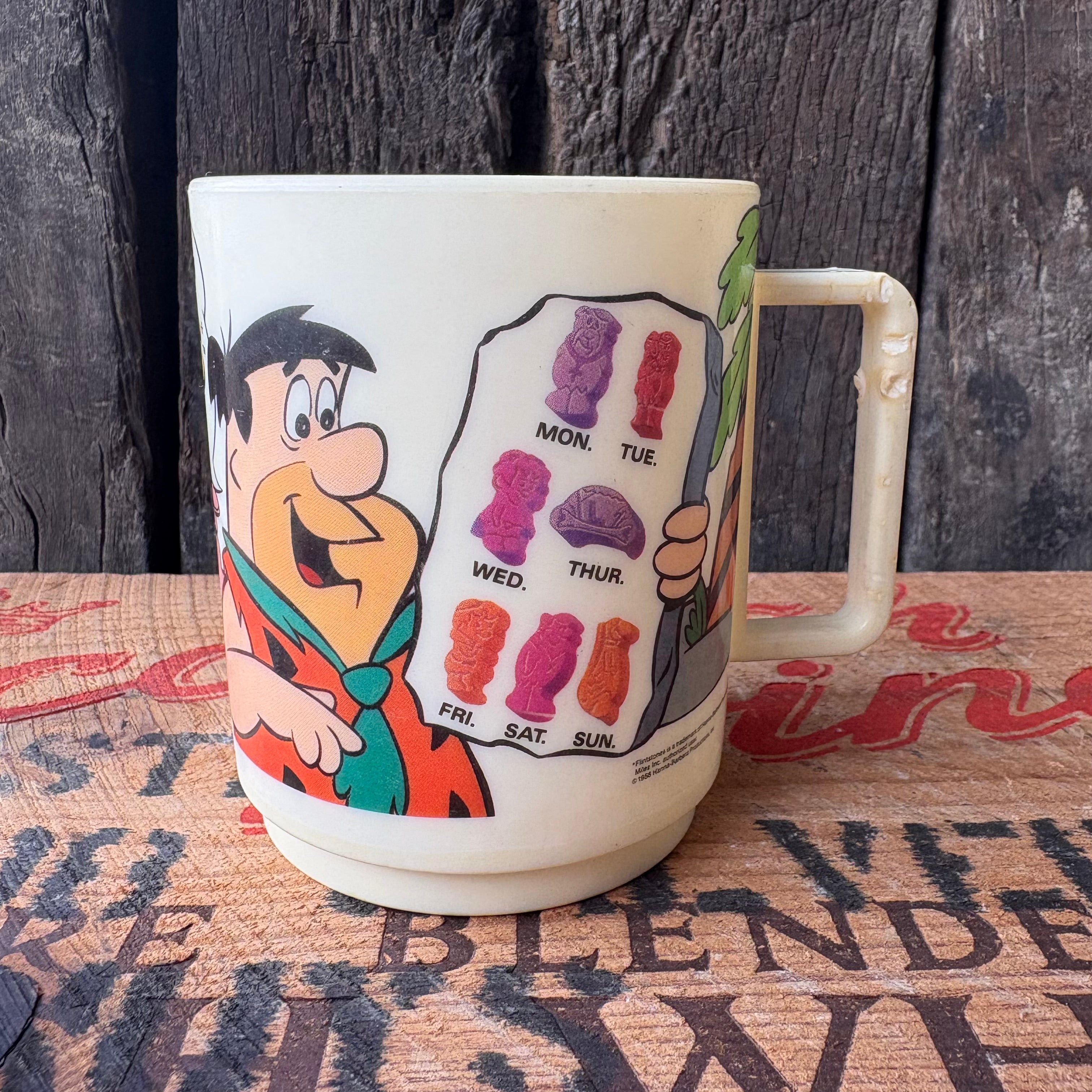 【1980s USA vintage】The Flintstones Vitamins Promotional Plastic Mug ...