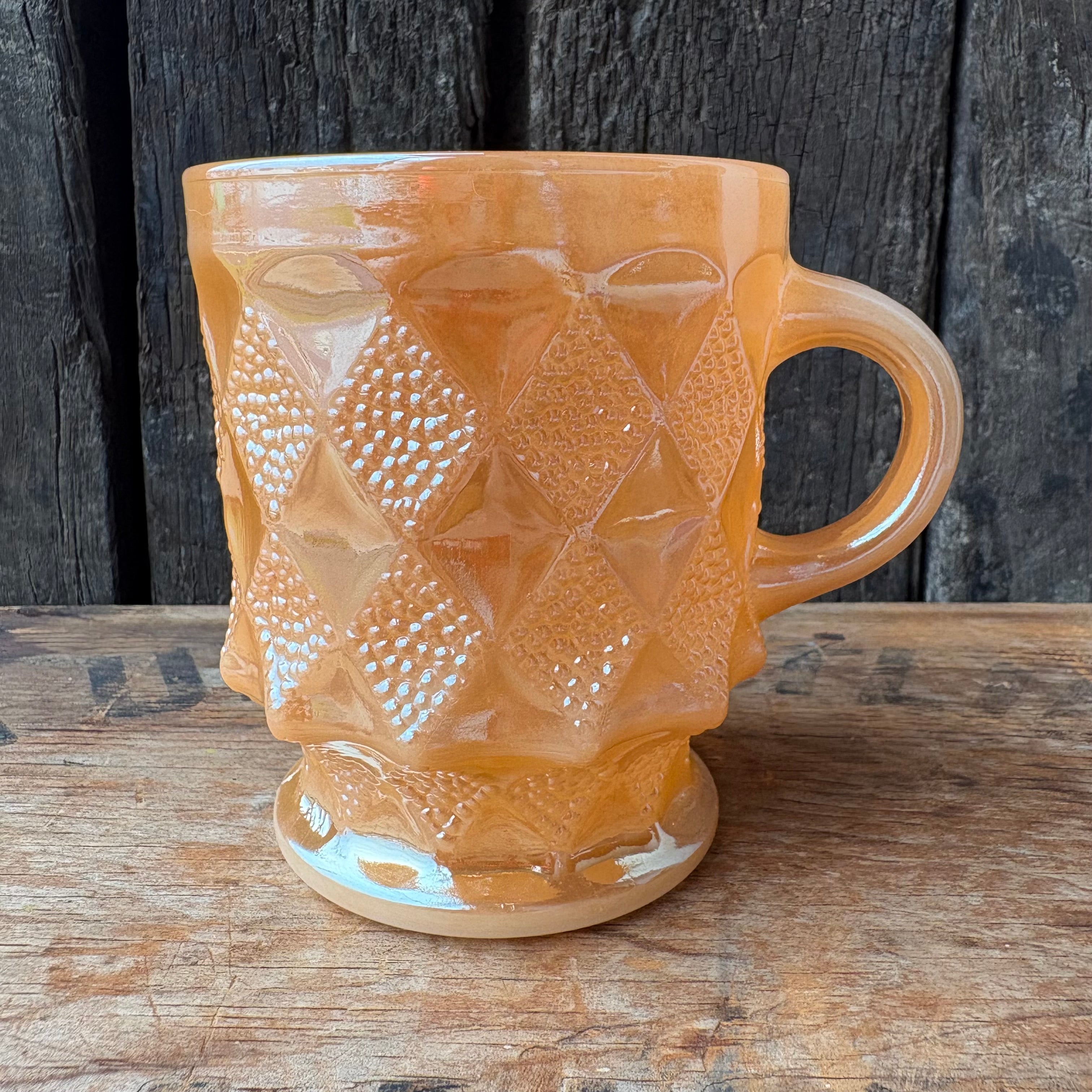 【1960s-1976 USA vintage】Fire-King Kimberley mug Peach Lustre – 雑貨屋ポッポ